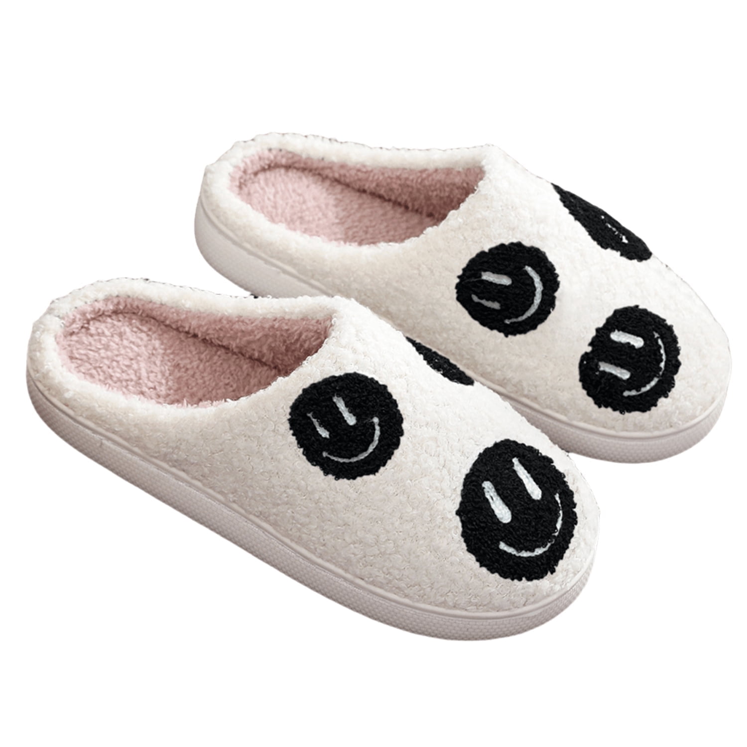 Smiley Face Slippers for Women Men Preppy Slippers House Fuzzy Indoor ...