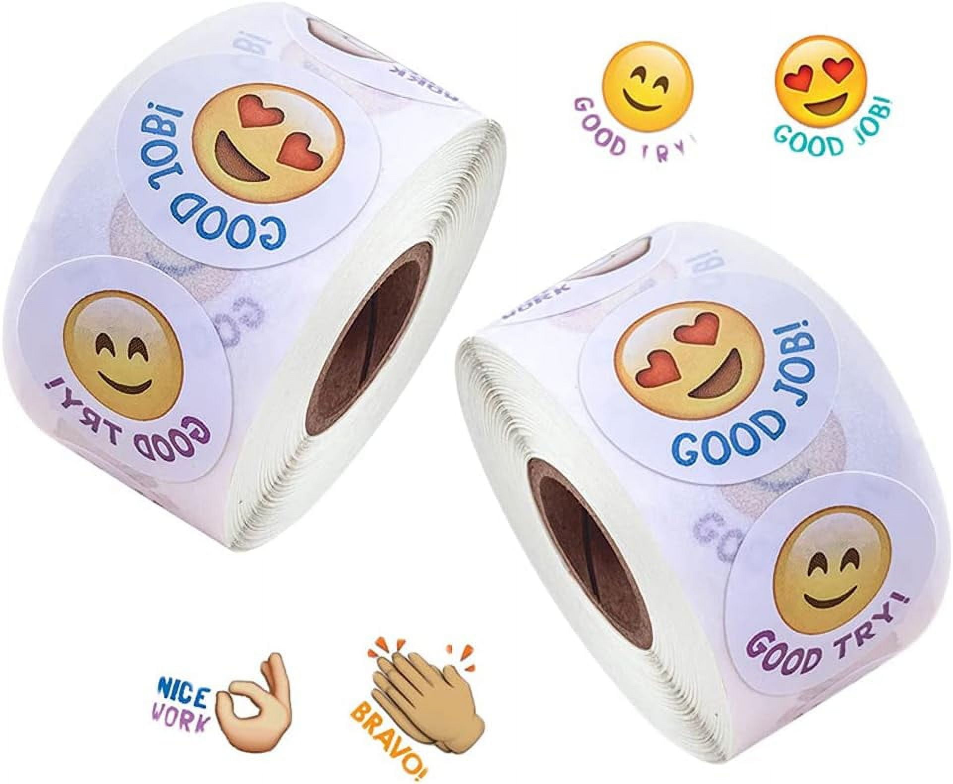 Smiley Face Sticker Roll for Kids, 1000PCS Praise Reward Adhesive ...