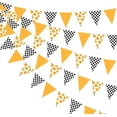 Smiley Face Triangle Banner, Yellow Black Pennant Flag for 1st Birthday ...