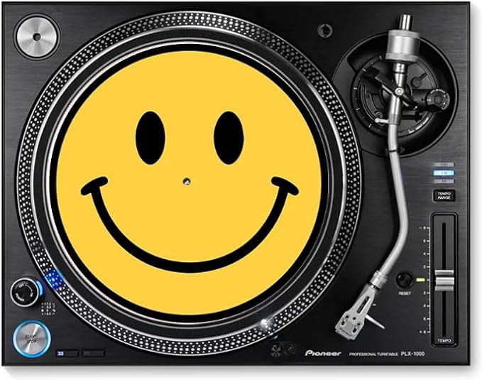 Smiley Face - Turntable Slipmat - 11.75" Platter Slipmat for 12" Vinyl ...