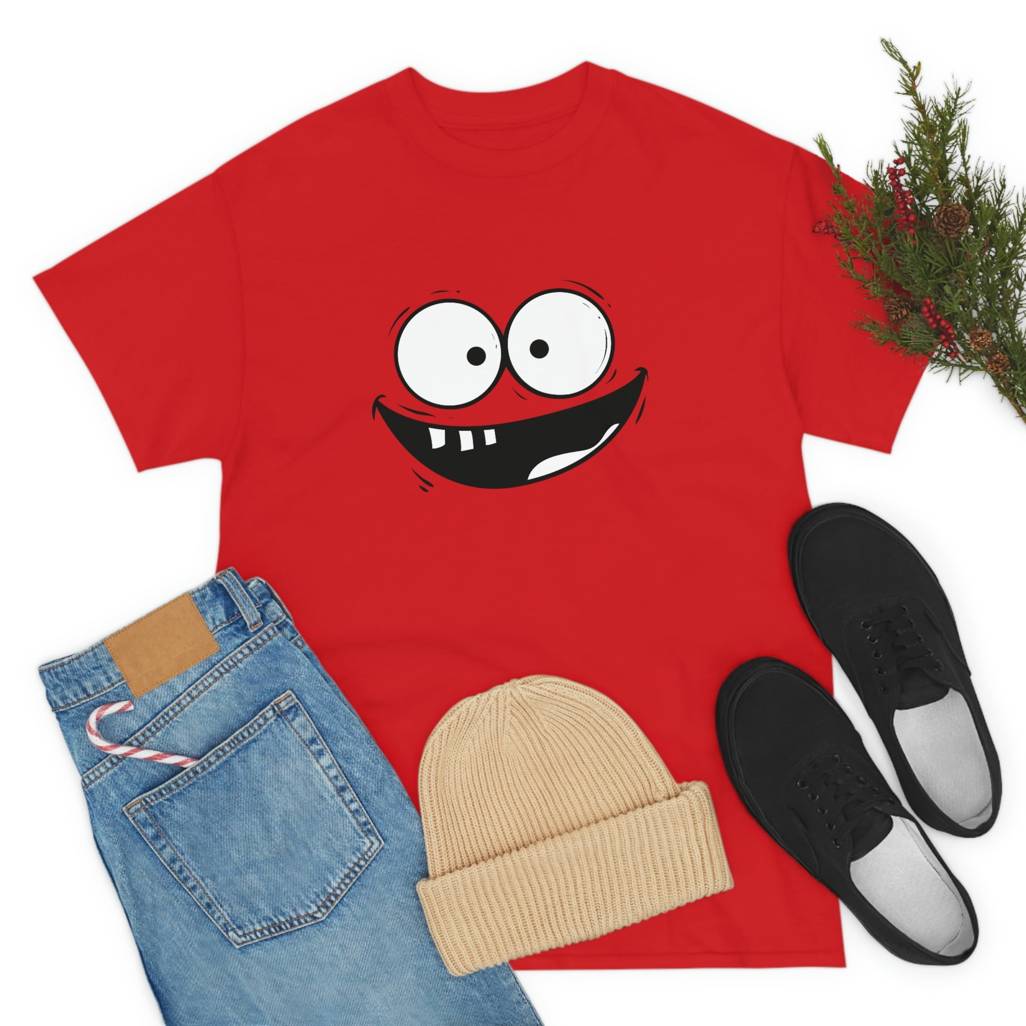 Smiley Face Unisex Heavy Cotton Tee - Walmart.com