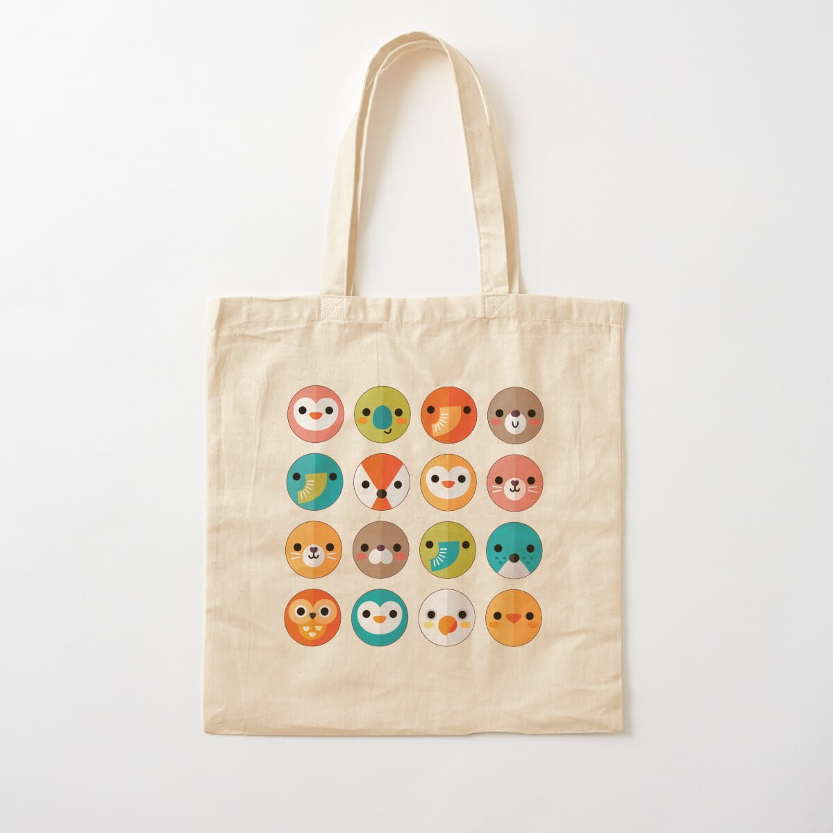 Smiley Faces - Cute Animal Faces Cotton Tote Bag Canvas Tote Bag ...