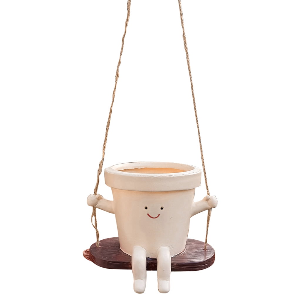 Smiley Flower Pot Under $20 WLIZJ Hanging Hammock Planter Resin Cute ...