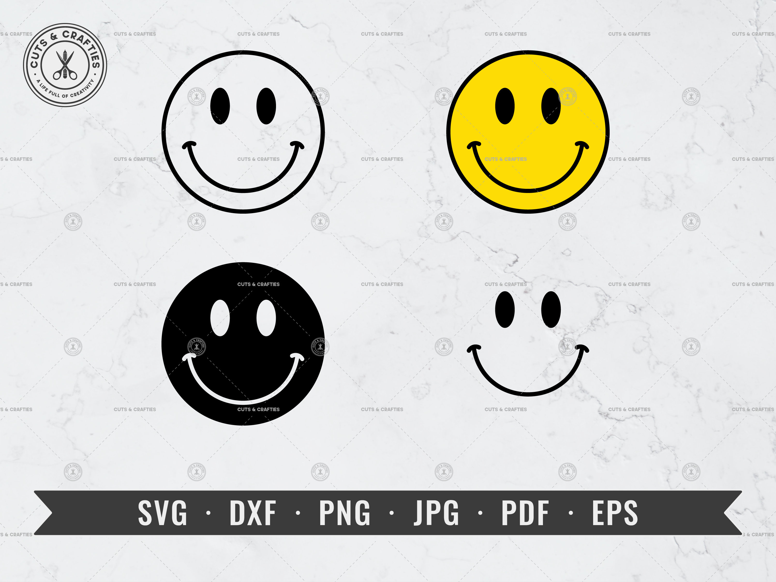 Smiley , Happy Face, Emoji, Cut File | , dxf, , jpg, pdf, eps | Cricut ...