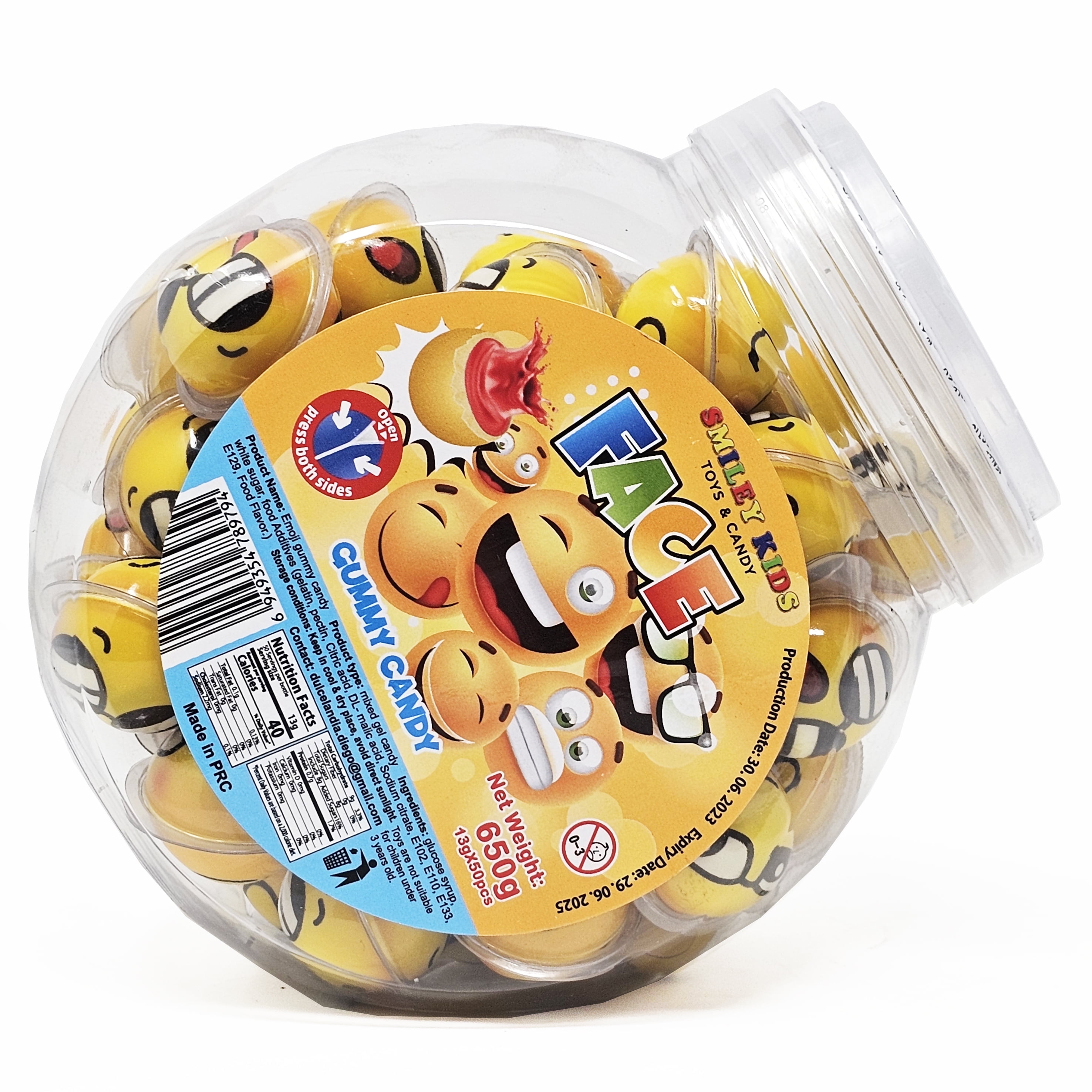 Smiley Kids Faces Mix Gummy Candy, 50 Units, Sweet Chewy Candy for ...