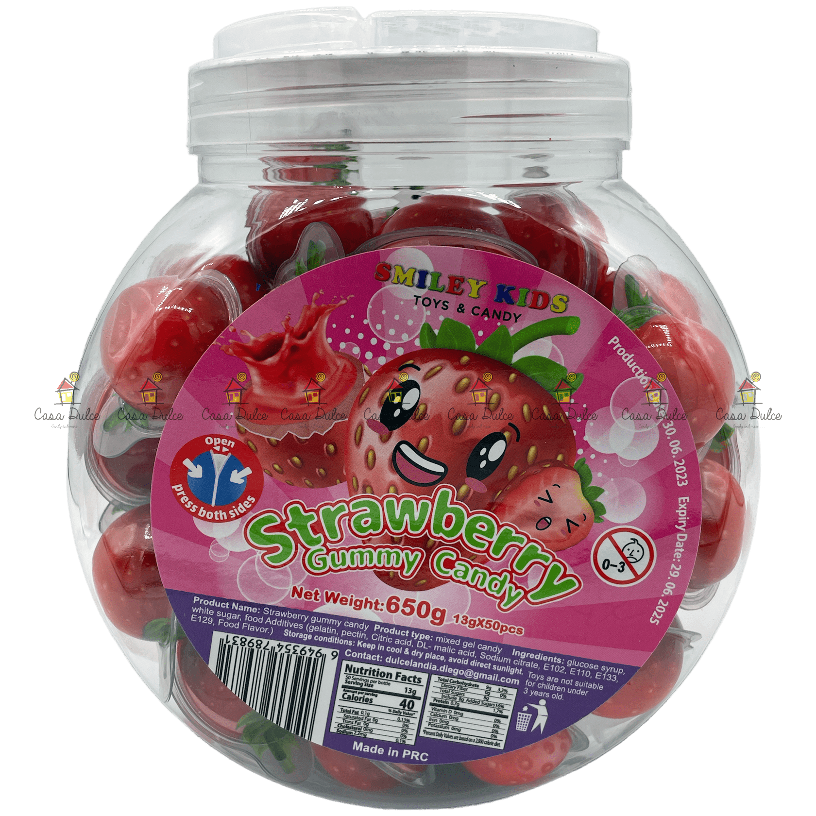 Smiley Kids - Gummy Candy Strawberry 12/50 - Walmart.com