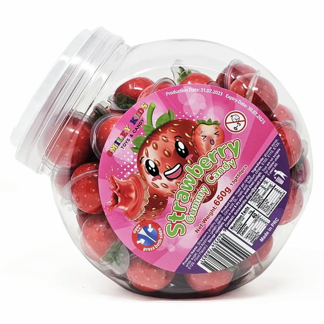Smiley Kids Strawberry Gummy Candy: 50 Units of Fun and Flavor ...