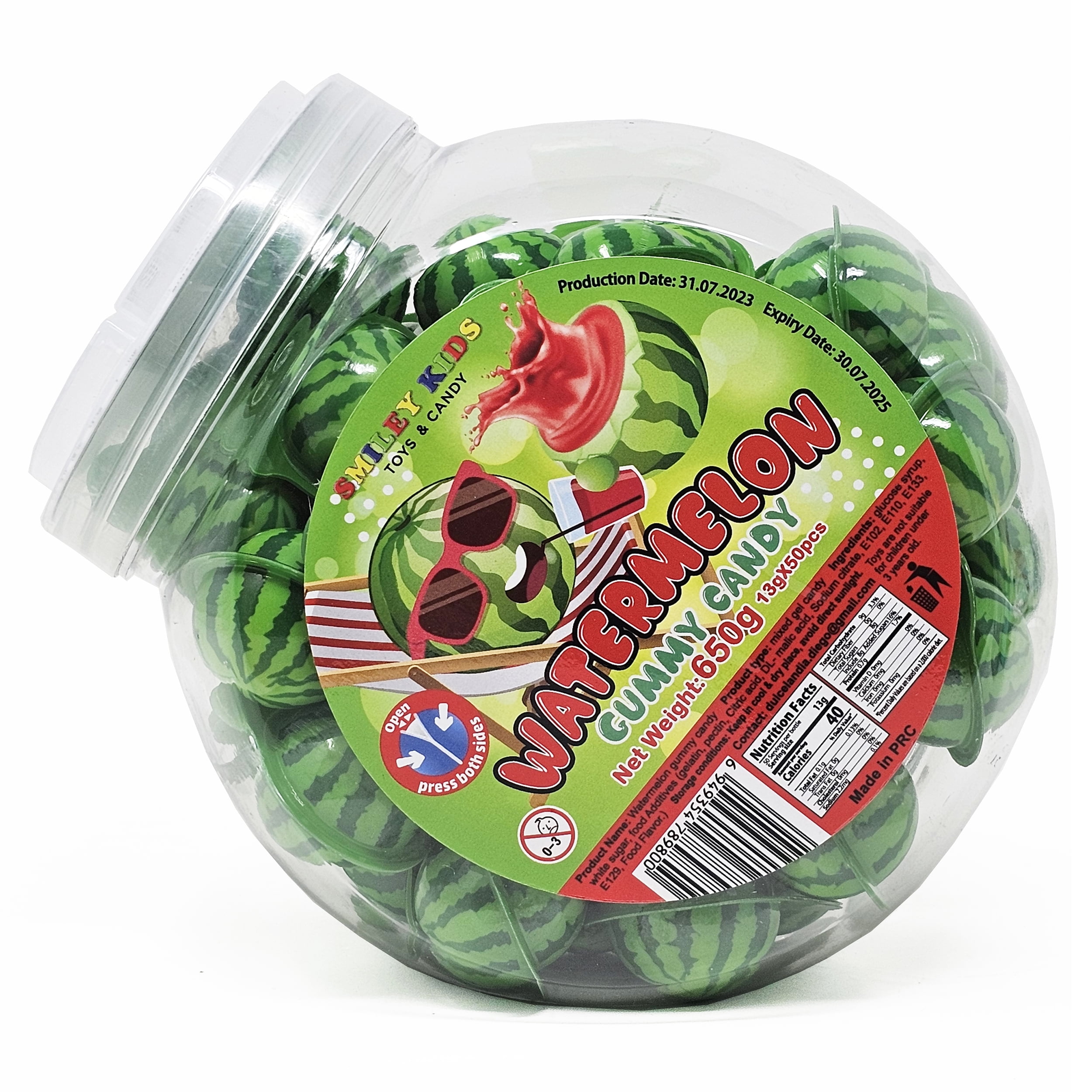 Smiley Kids Watermelon Splash Gummy Candy: 50 Units of Watermelon Fun ...