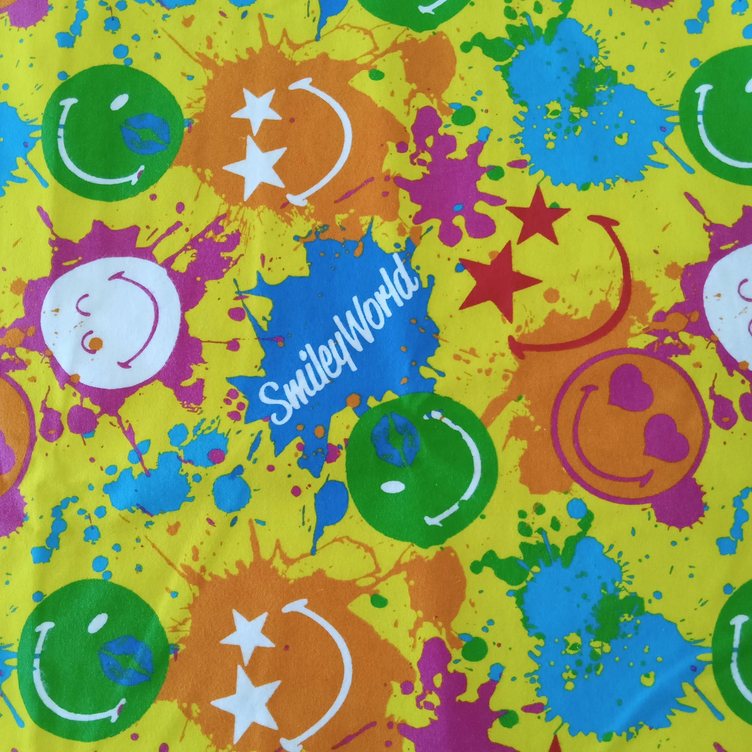Smiley Paint Splat Flannel Fabric - Walmart.com