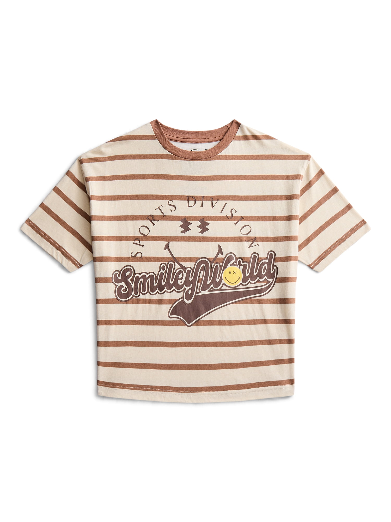 Smiley Boys' Striped Cotton Graphic Tee with Short Sleeves, Sizes XS ...