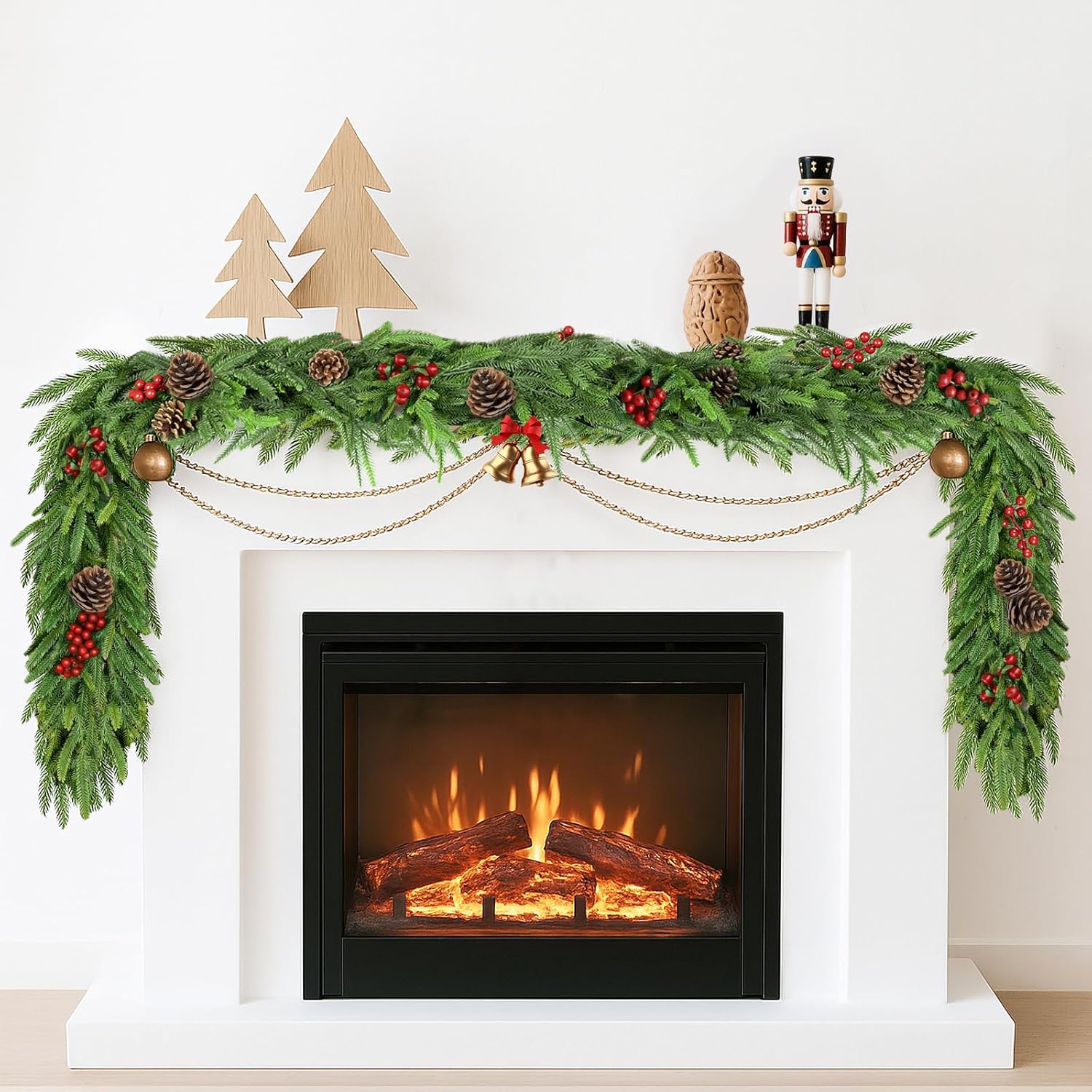 Smilfree Christmas Norfolk Pine Garland: 6 FT Artificial Realistic ...
