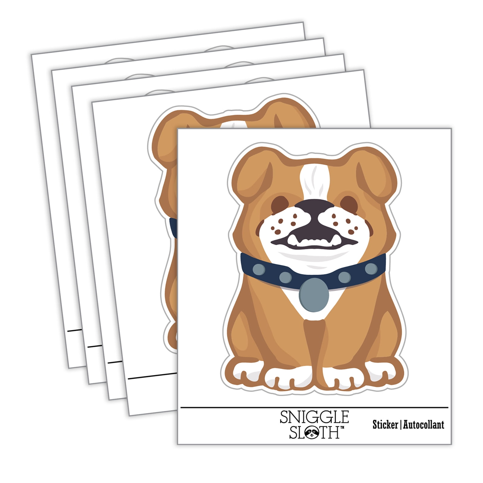 Smiling Bulldog Puppy Car Window Bumper Water Bottle Phone Tablet ...