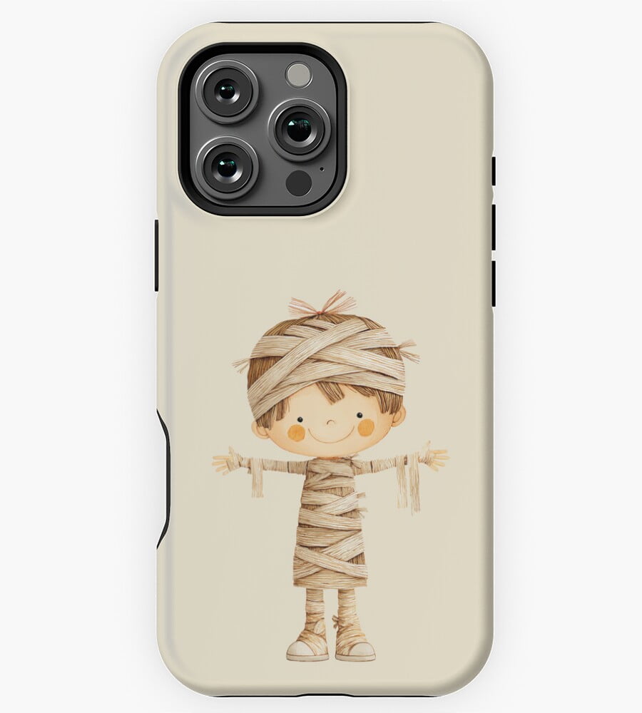 Smiling Child Dressed as Mummy Cute Halloween Illustration GA4938 Phone ...