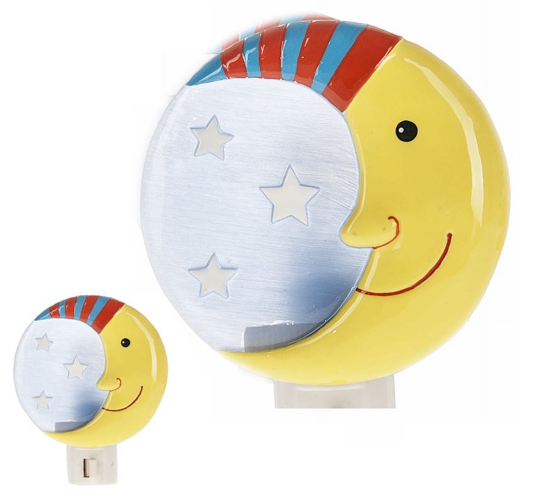 Smiling Crescent Moon Painted Resin Shade Night Light - By Ganz ...