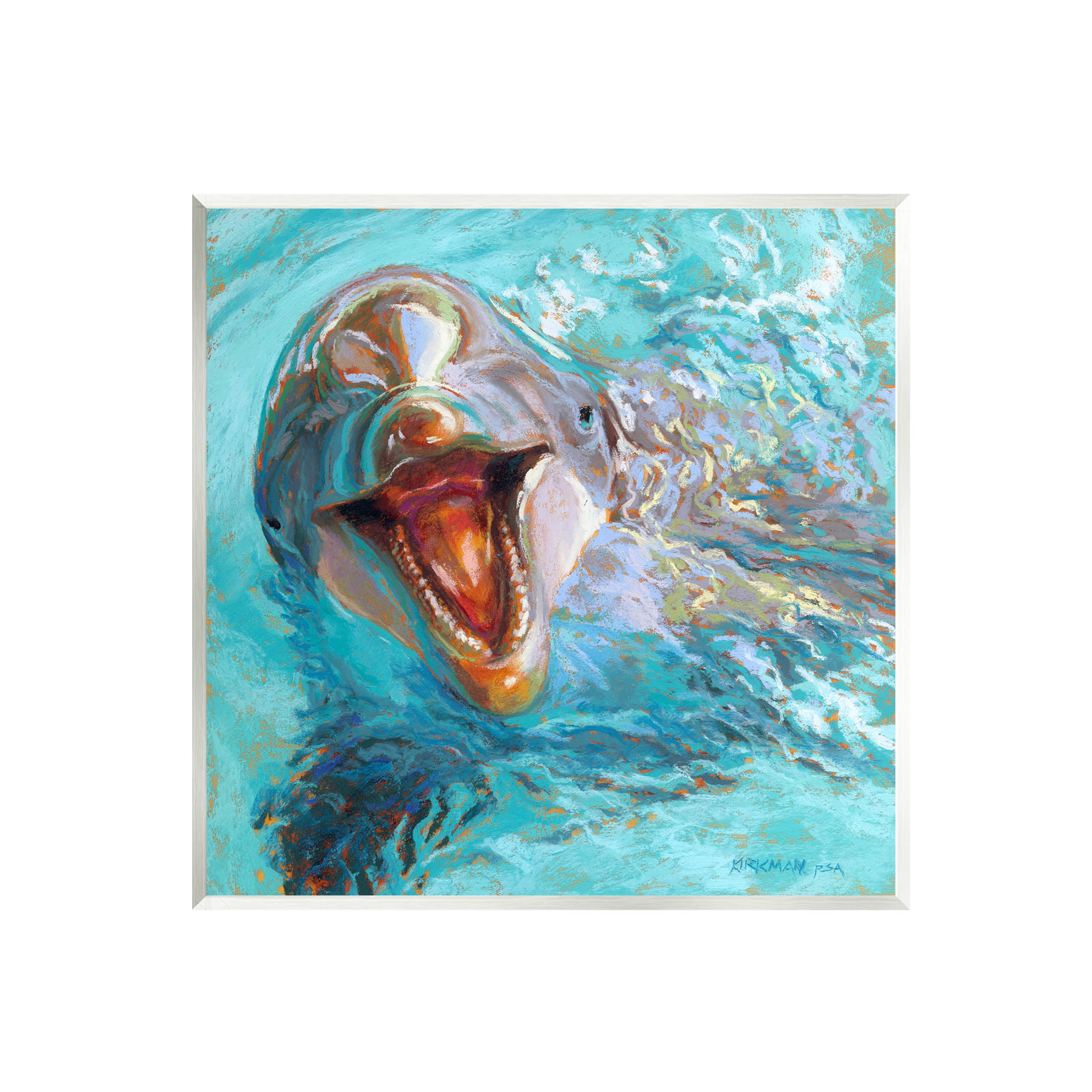 Smiling Dolphin Water Splash Animals & Insects Painting Unframed Art ...