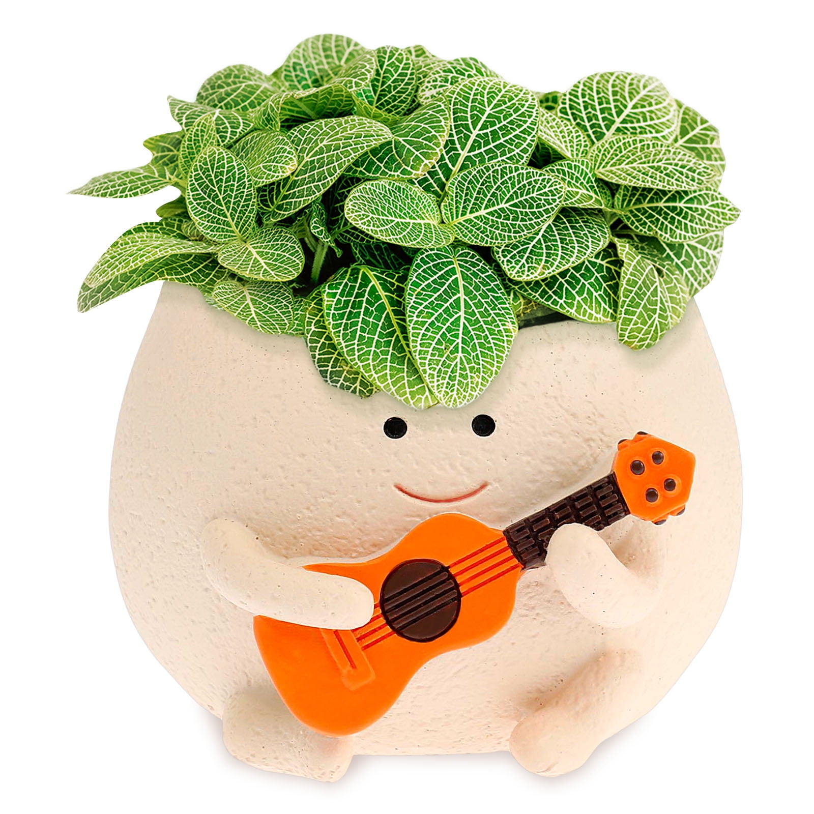 Smiling Face Planter Pot with Drainage Holes Cute Resin Flowers Pot ...