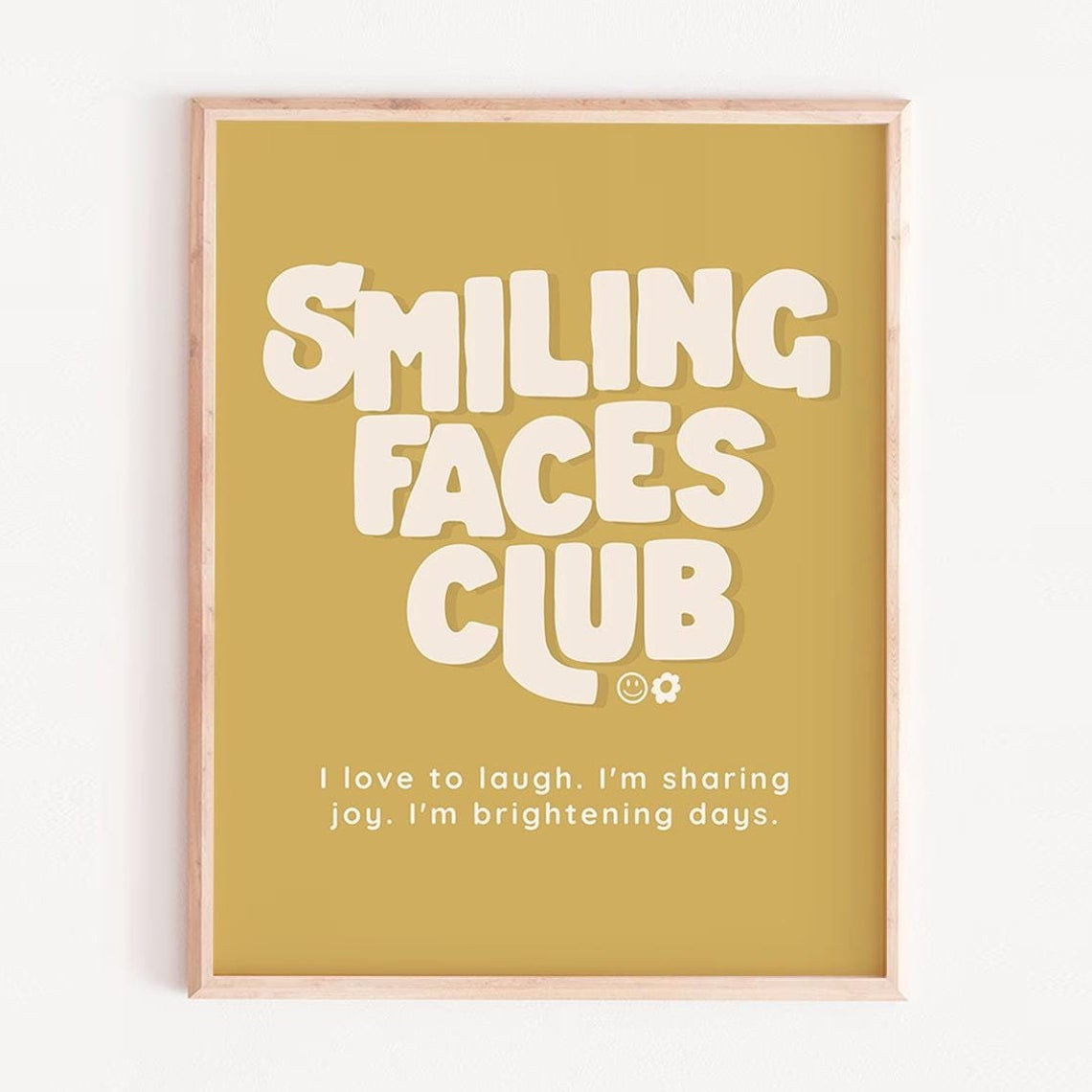 Smiling Faces Club, Kids Wall Art, Girl Room Decor, Girl Affirmation ...