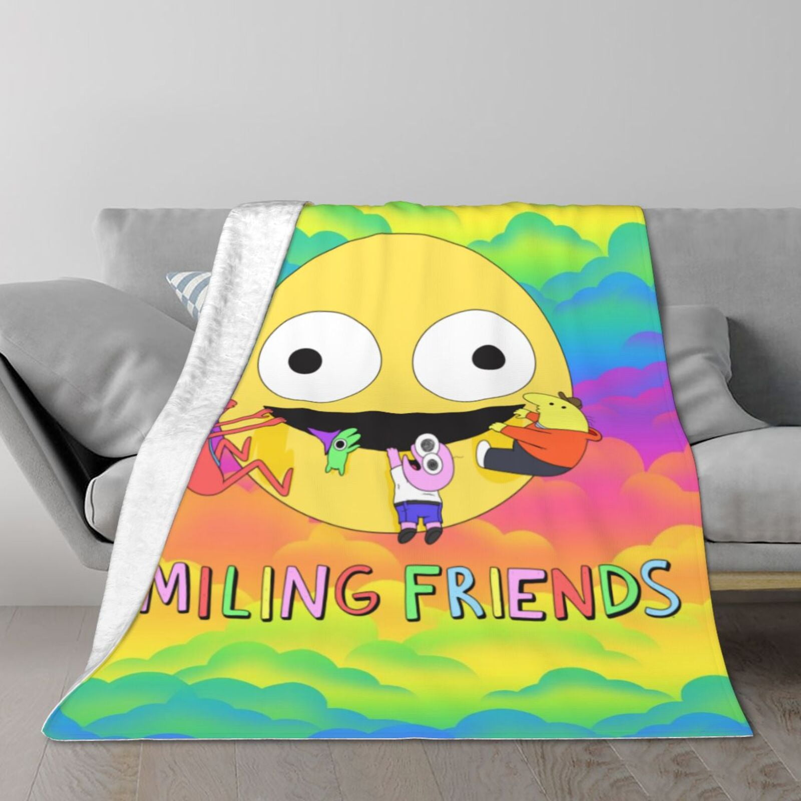 Smiling Friends Throw Blanket Couch Bed Sofa Soft Lightweight Warm Cozy ...