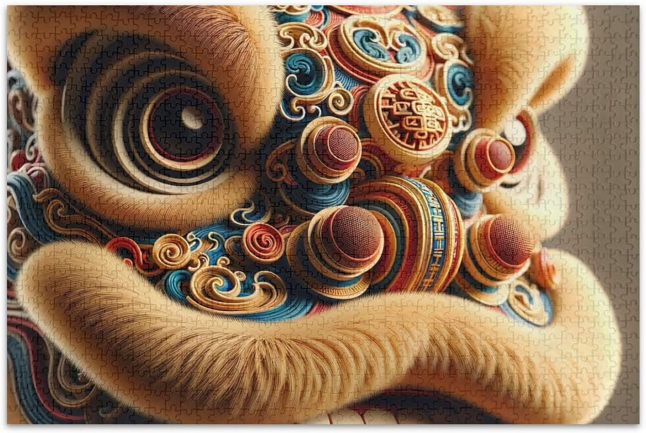 Smiling Lion Dance Face Jigsaw Puzzles 500 Piece Jigsaw Puzzles Hard ...