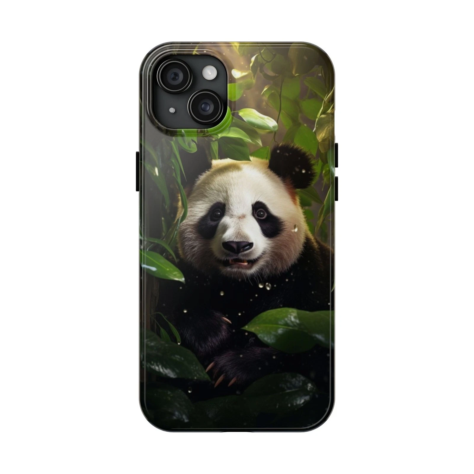 Smiling Panda Holding Bamboo Leaves Phone Case for iPhone 11 to 17 ...
