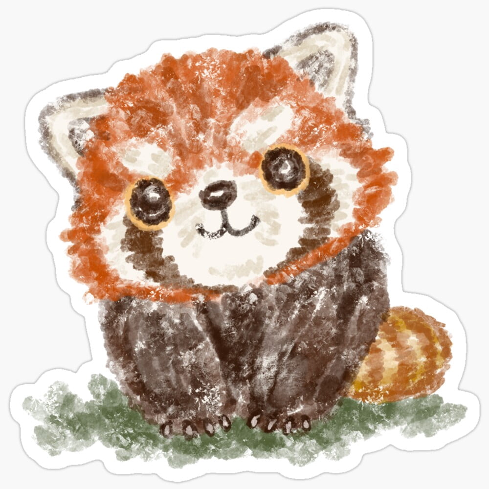 Smiling Red Panda Sticker Phone Decal Water Bottle Stickers Car Decals ...