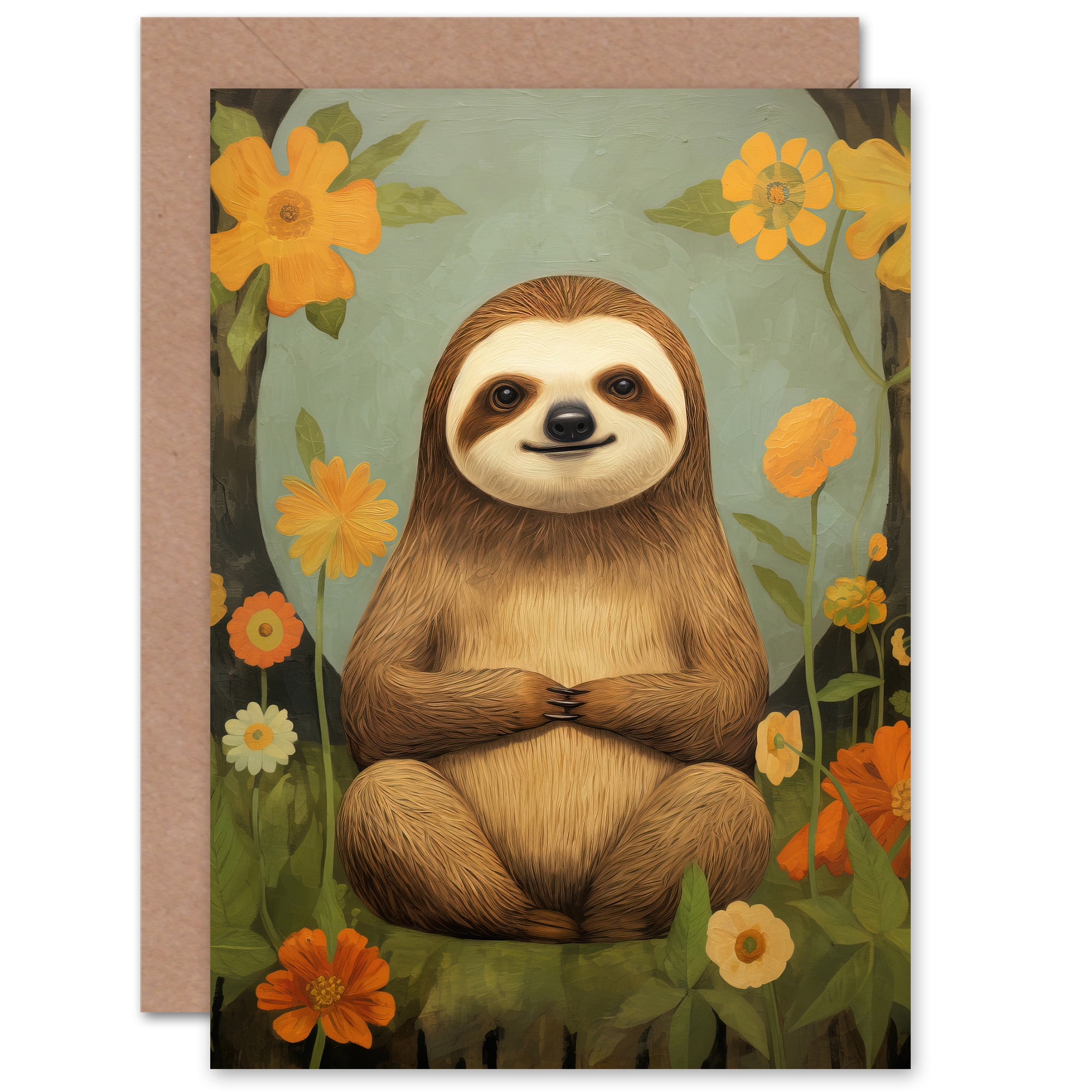 Smiling Sloth Meditating for Wife Her Mum Sister Daughter Mom Gran Nan ...