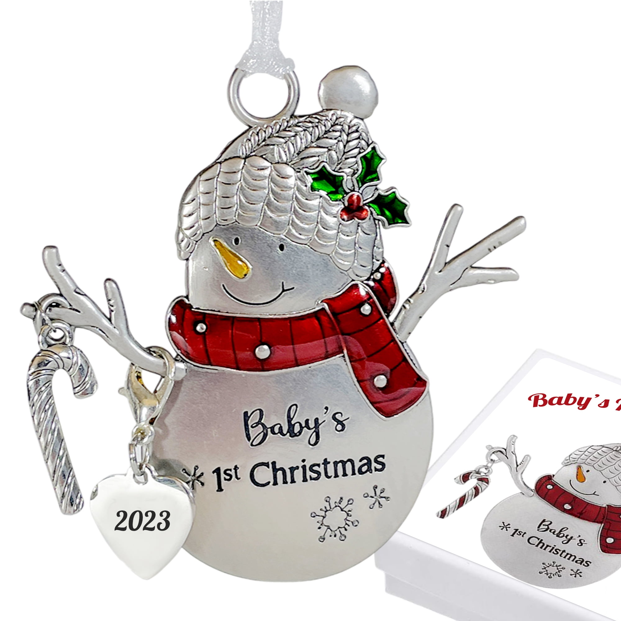 Elskandi Smiling Snowman Baby's First Christmas Ornament 2023, 1.2 ...