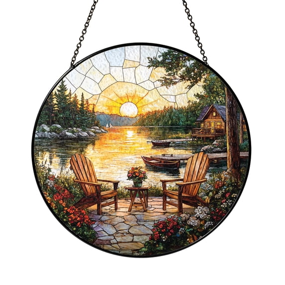 Smiling Sun Stained Glass Pattern Round Suncatcher Template DIY ...