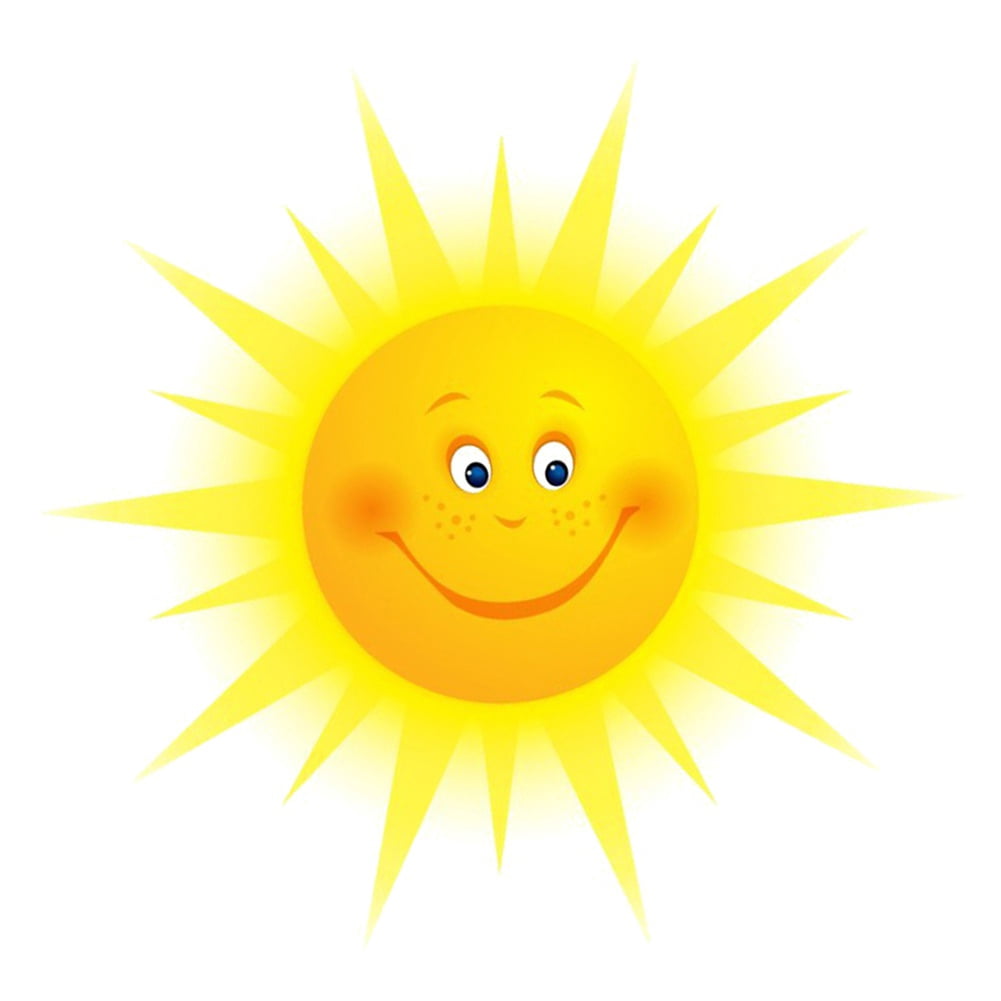 Smiling Sun Wall Sticker Wall Decal Sun Wallpaper for Kindergarten Home ...