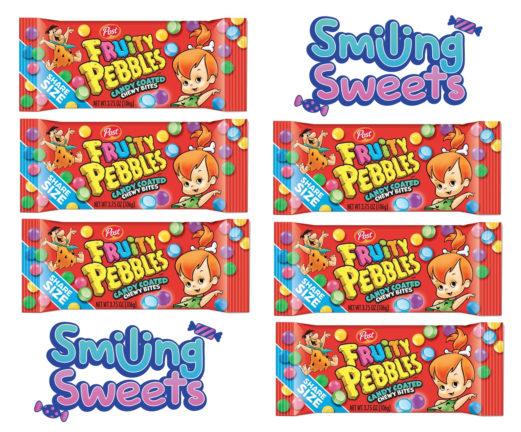 Smiling Sweets Chewy Cereal TSF6 Bites, Individually Wrapped Fruity ...