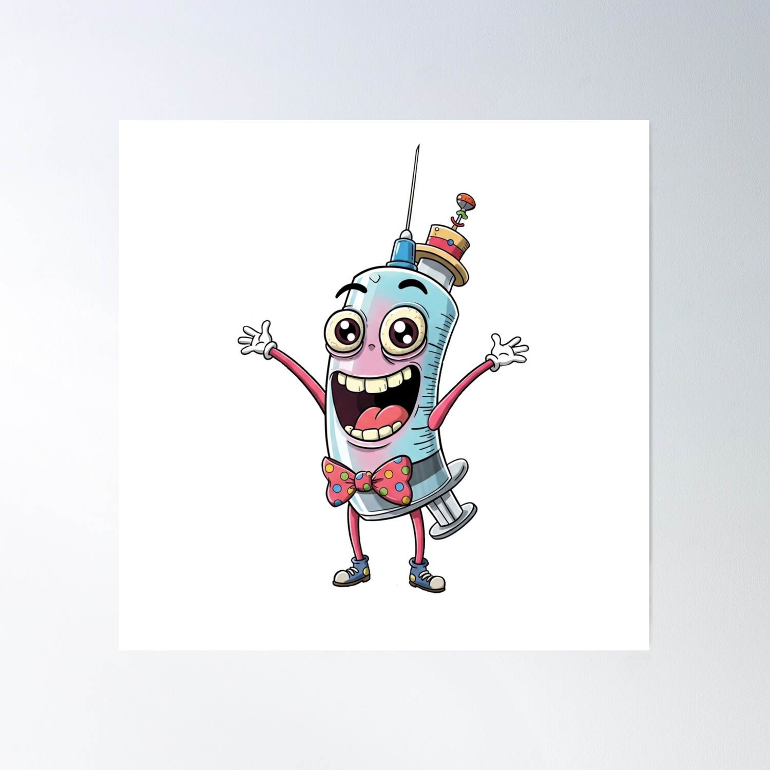 Smiling Syringe - Nurse Brave Friend Poster Wall Art, Modern Wall Decor ...