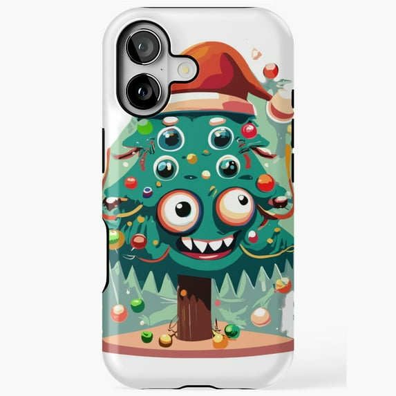 Smiling Tree Cheerful Fun Holiday Design with iPhone 17 through 11 Pro ...