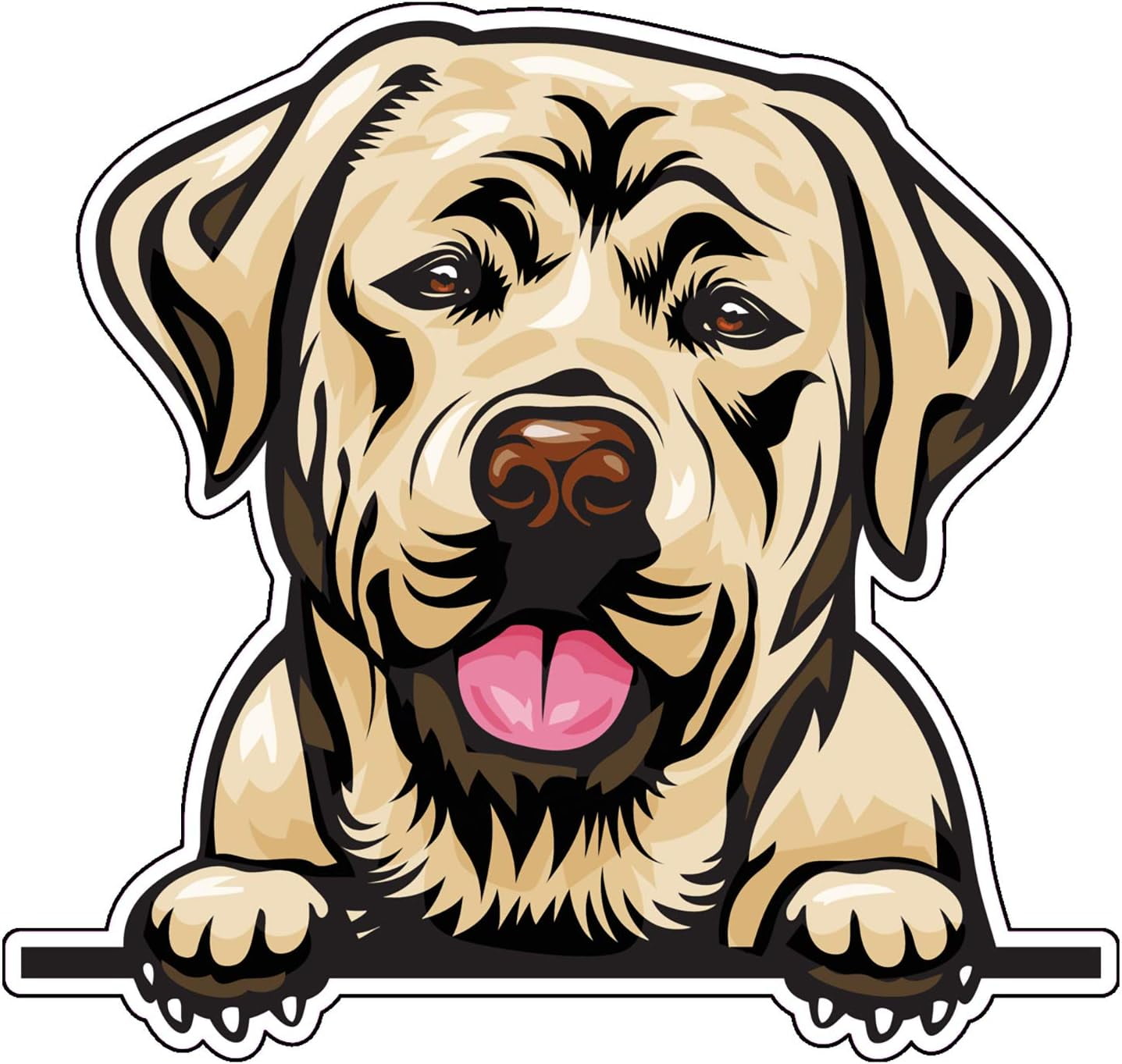 Smiling Yellow Lab Vinyl Decal - Lab Dog Breed Bumper Sticker - for ...