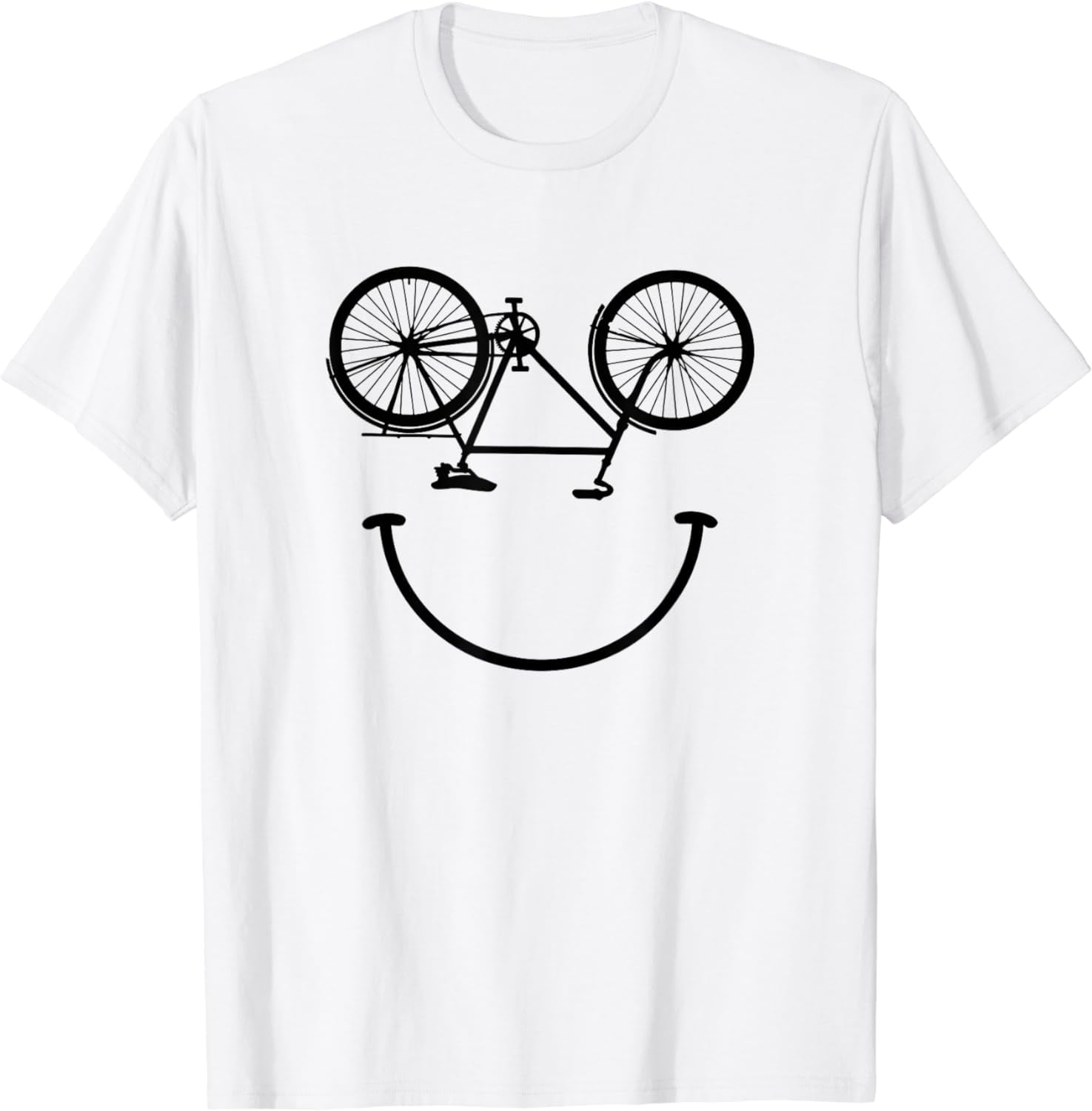 Smiling face Bike tee Smile cycling Bicycle Smiling Face T-Shirt ...