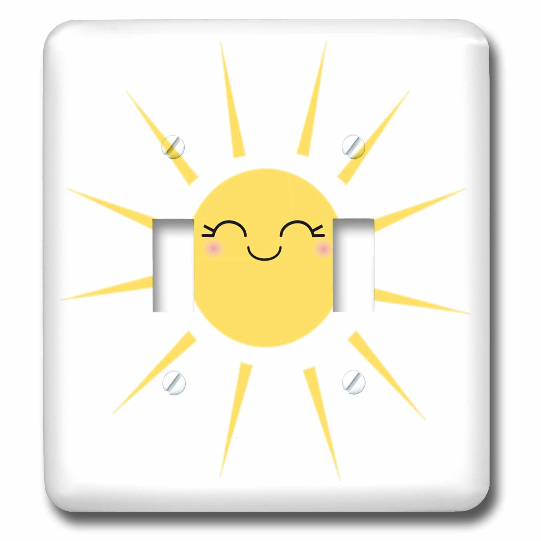 3dRose, Smiling happy sun - cute kawaii yellow sunny smiling face ...
