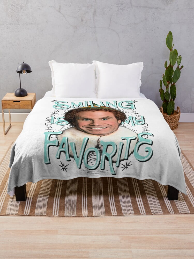 Smiling is my Favorite Buddy the Elf Throw Blanket Soft Cozy Throw ...