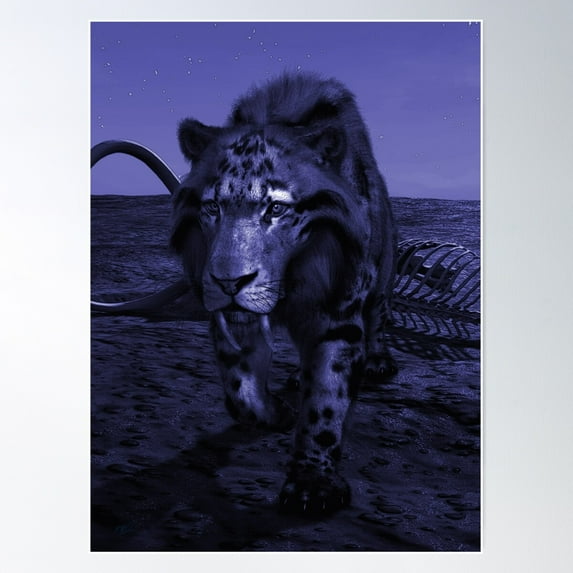 Smilodon Poster Wall Art, Modern Wall Decor For Living Room Bedroom ...