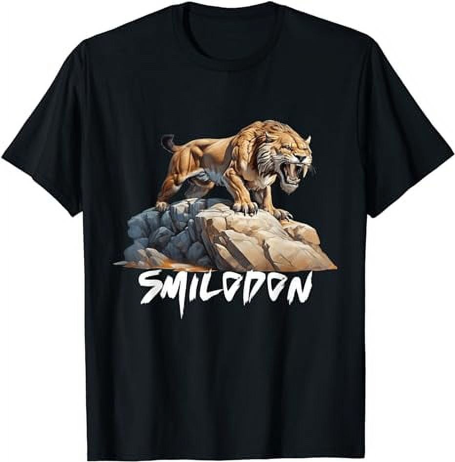 Smilodon Saber-Toothed Cat SaberTooth Tiger Design T-Shirt - Walmart.com