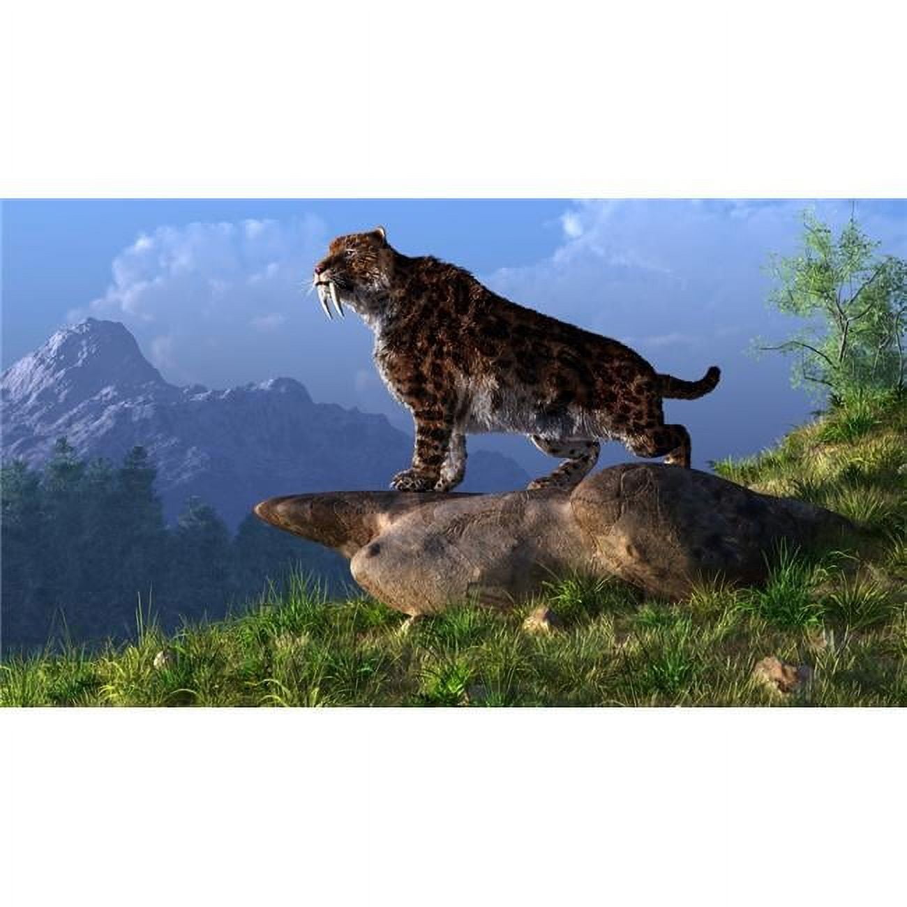 Smilodon on a mountainside Poster Print - Walmart.com