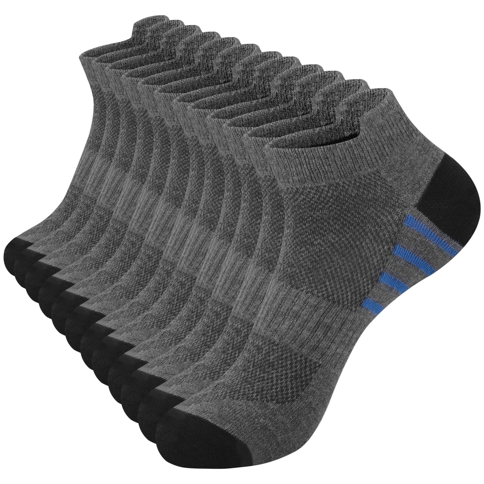Smilooen 12 Pairs Mens Ankle Socks Athletic Running Men's Socks Value ...