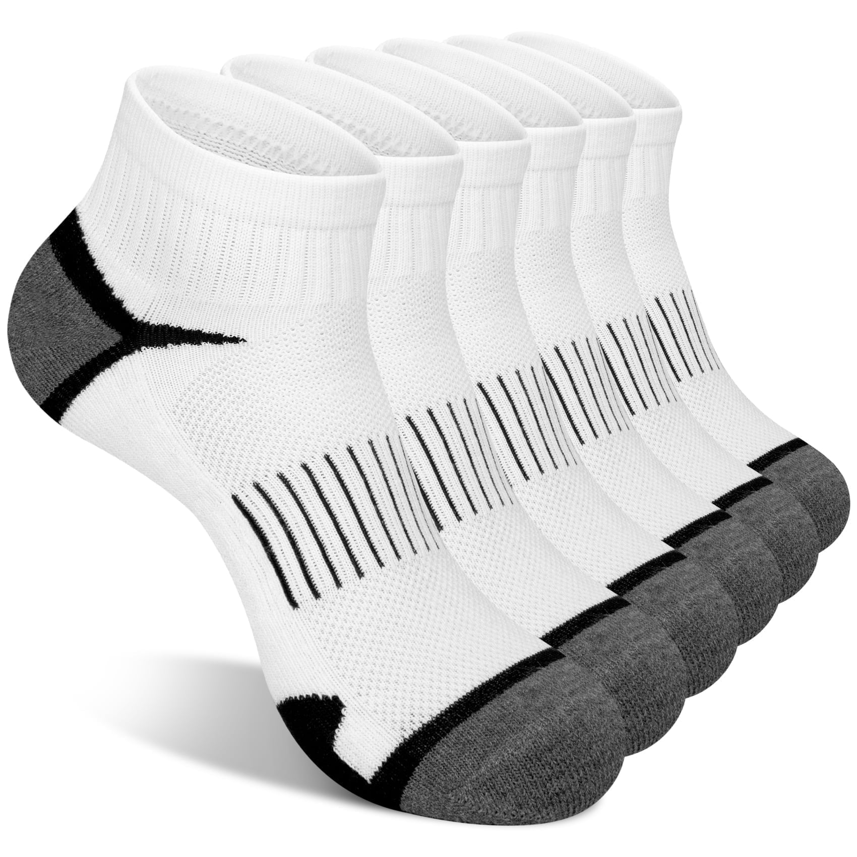 Smilooen Athletic Ankle Socks for Men and Women Cushioned Running Socks ...