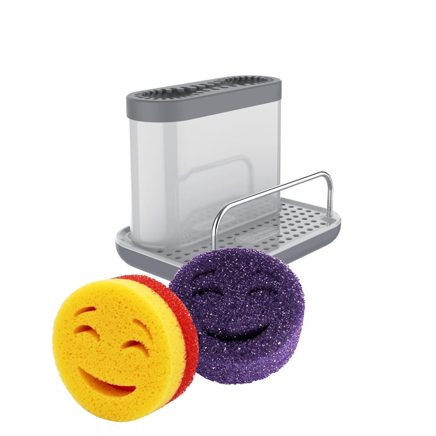 Smilyeez Smile Caddy Sponge Combo, Sink Caddy with Moji Sponge and Duo ...