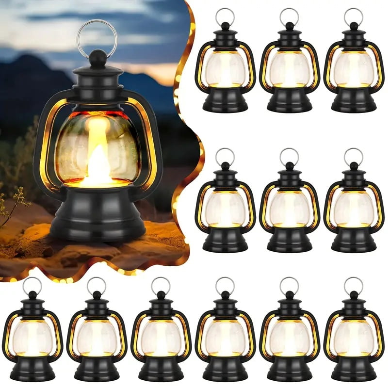 Sminiker 12-piece mini lantern decoration with LED candles, small ...
