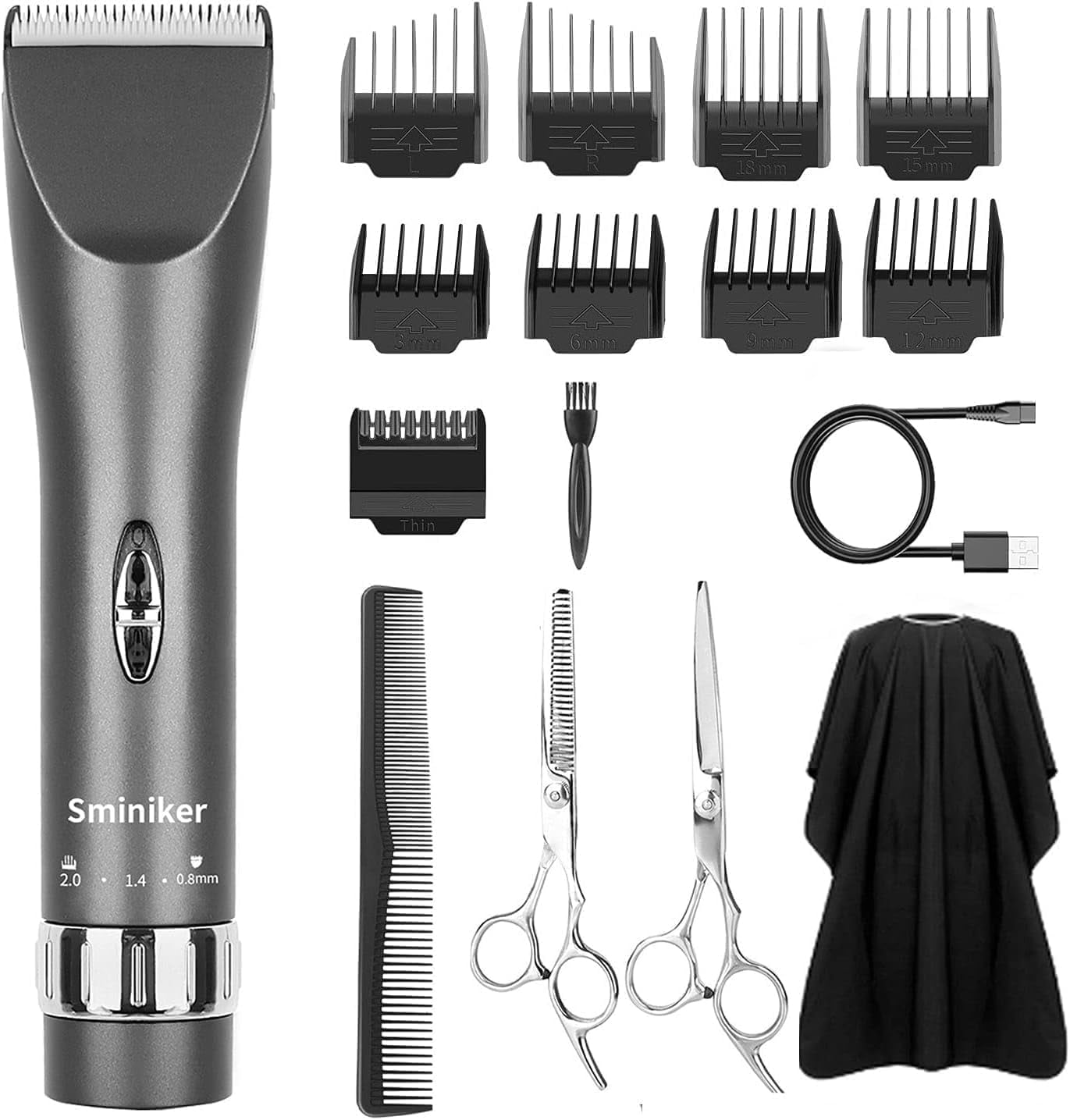 Sminiker Professional Hair Clippers Cordless Barber Shavers ...