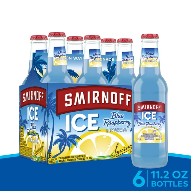 Smirnoff Ice Blue Raspberry Lemonade, 11.2 fl oz, 6 Pack Bottles, 4.5% ...