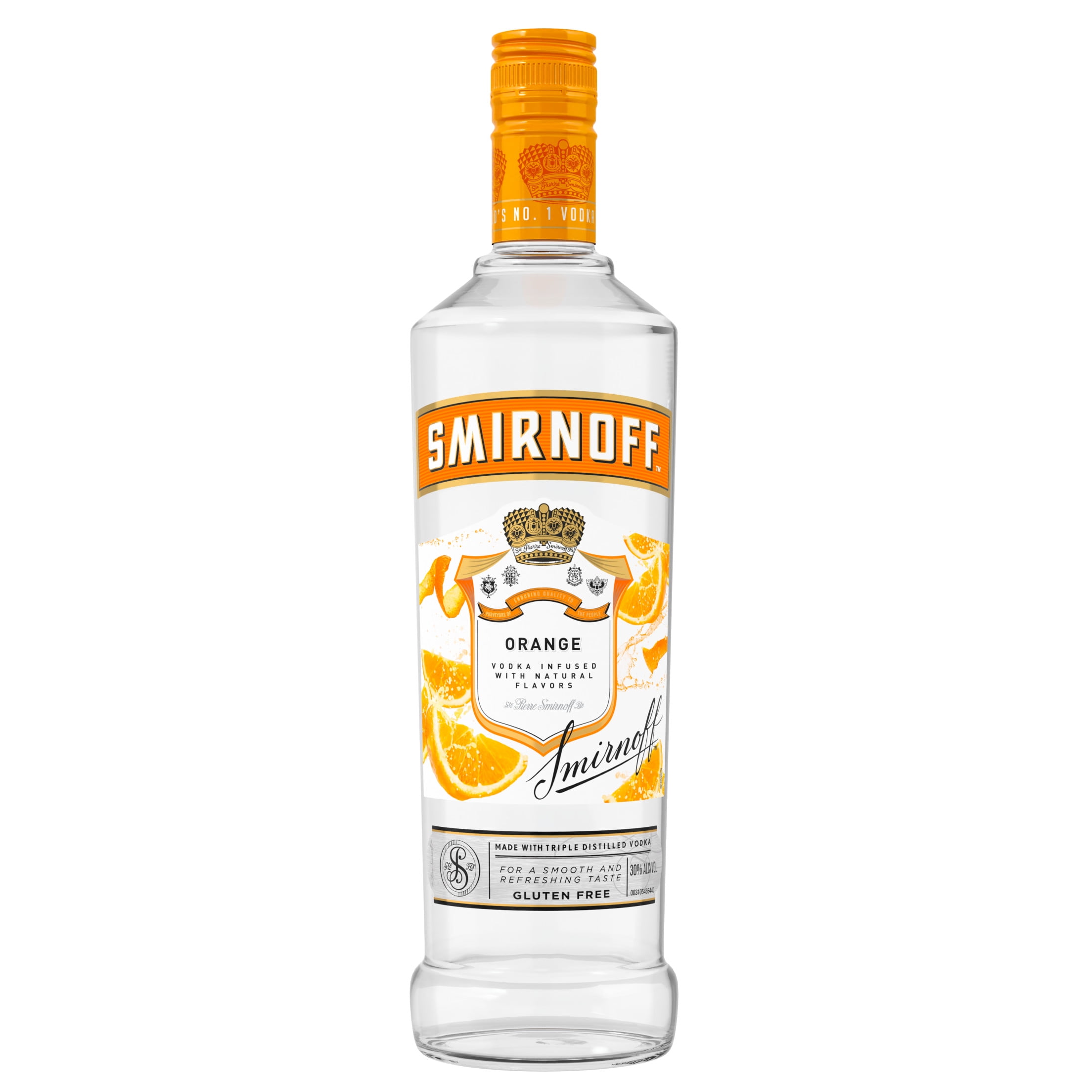 Smirnoff Orange (Vodka Infused With Natural Flavors), 750 mL, 30% ABV ...