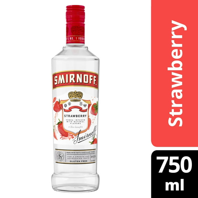Smirnoff Strawberry (Vodka Infused With Natural Flavors), 750 mL, 35% ...