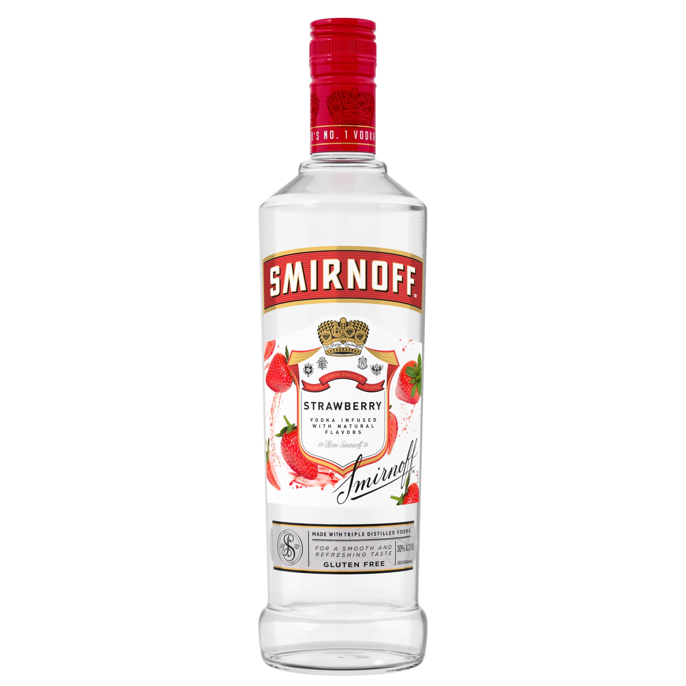 Smirnoff Strawberry (Vodka Infused With Natural Flavors), 750 mL, 30% ...