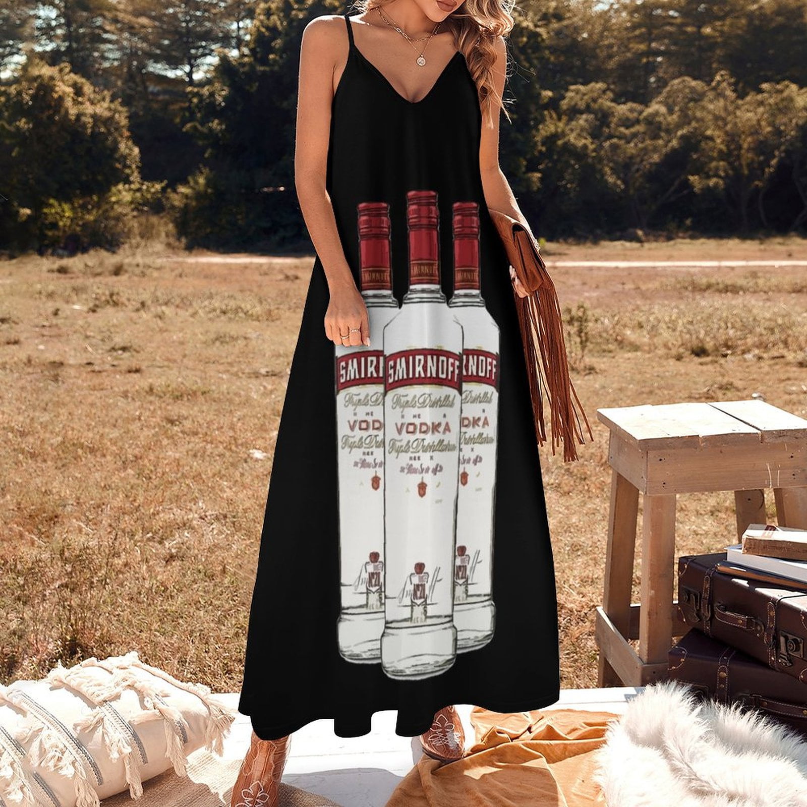 Smirnoff Vodka Alcohol Glass Bottle | Gift Sleeveless Dress dresses ...