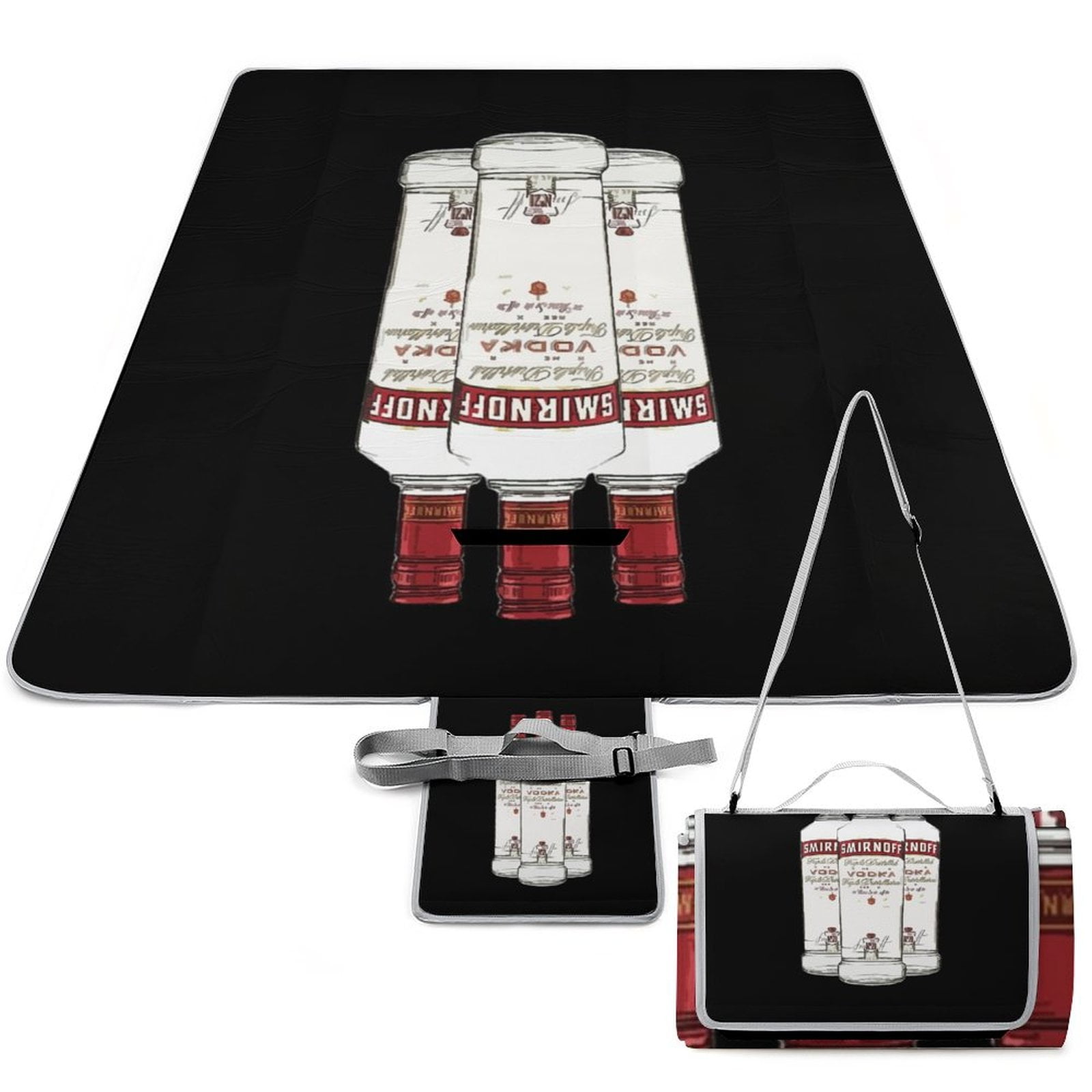 Smirnoff Vodka Alcohol Glass Bottle Square Picnic Mat Waterproof Beach ...